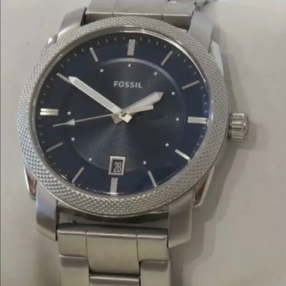 Accessories | Mens Fossil Stainless Steel Watch Blue Dial | Poshmark